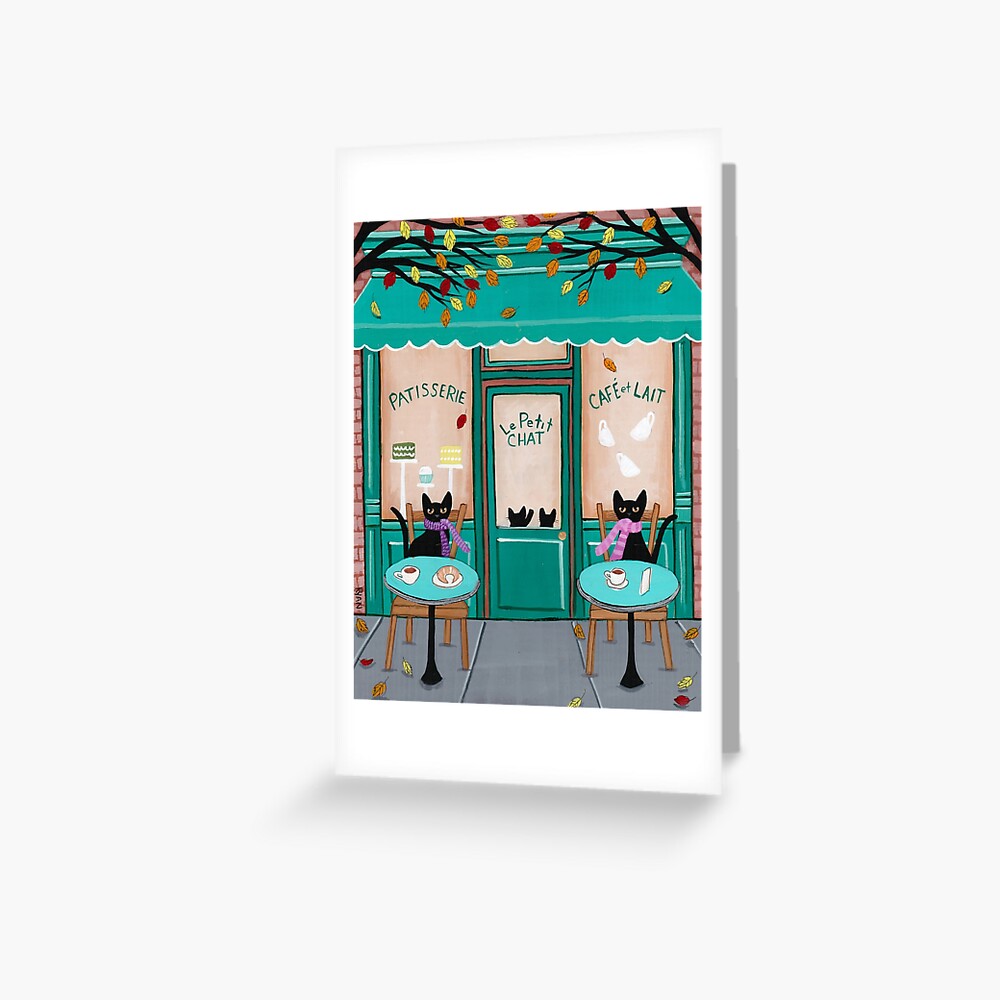 "Le Petit Chat Cafe" Greeting Card for Sale by kilkennycat | Redbubble