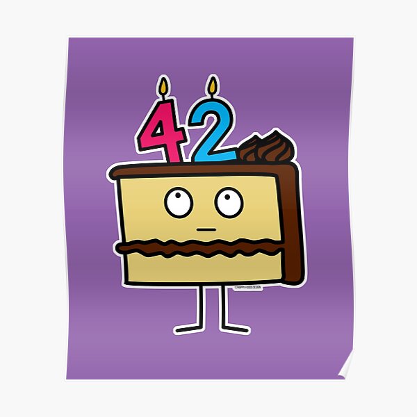 "42nd Birthday Cake with Candles icing dessert 42" Poster for Sale by ...