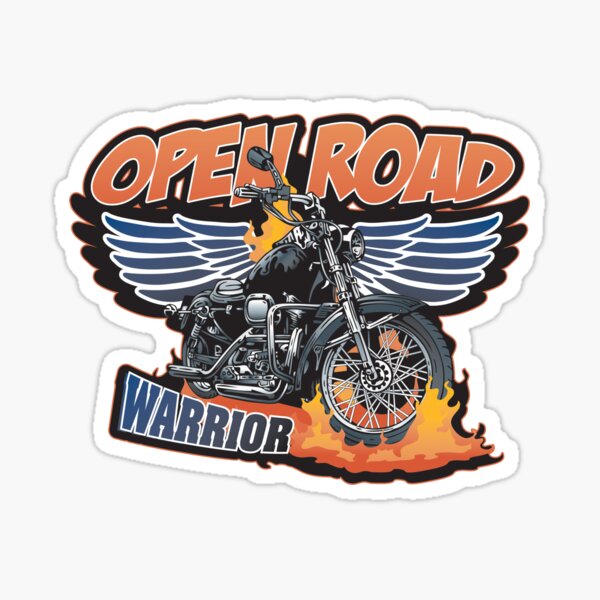 "Motorcycle Open Road Warrior" Sticker by EPDLLC | Redbubble