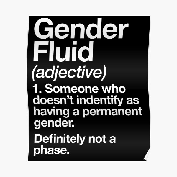 "Gender Fluid Definition Non-Binary LGBT Pride Design" Poster by ...