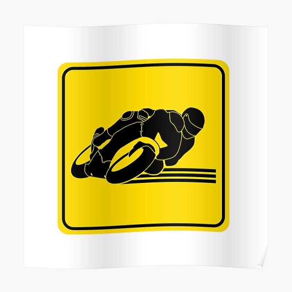 "Motorcycle Rider Sign" Poster by DusicaP | Redbubble