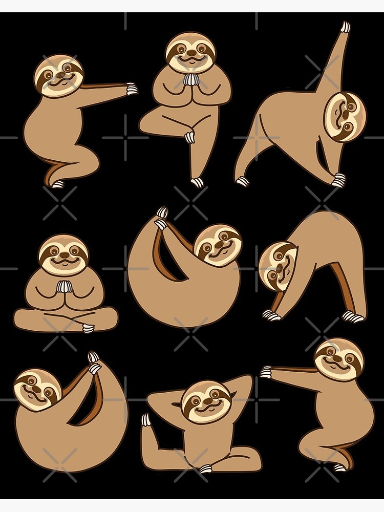 "Cute Sloth Yoga" Art Board Print for Sale by plushism | Redbubble