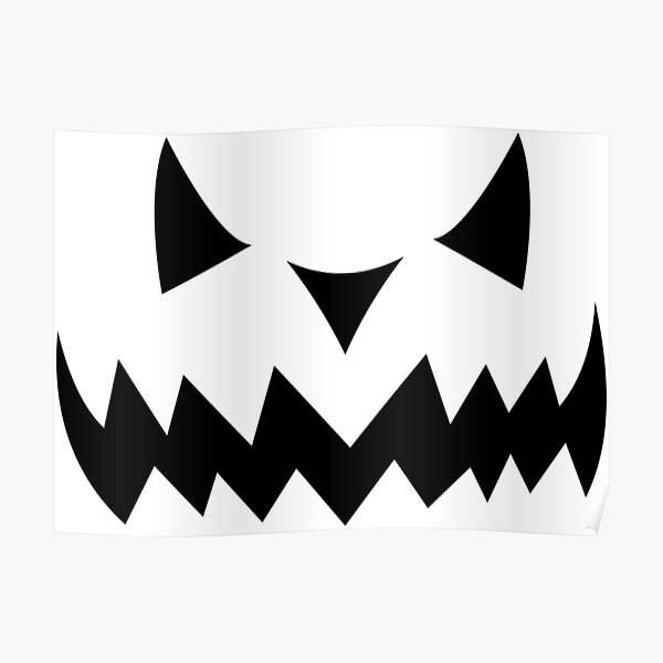 "Scary Face 2 - White and black" Poster for Sale by mademesmile | Redbubble