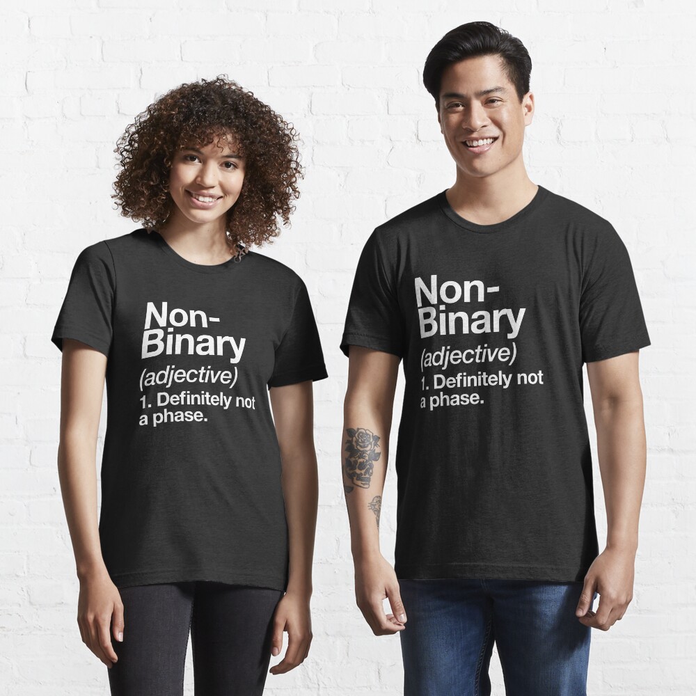 "Non-Binary Definition Funny LGBTQIA Pride Design" T-shirt for Sale by ...