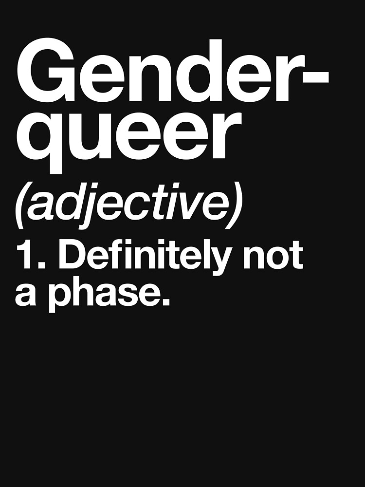 "Gender Queer Definition Non-Binary LGBT Pride Design" T-shirt for Sale ...
