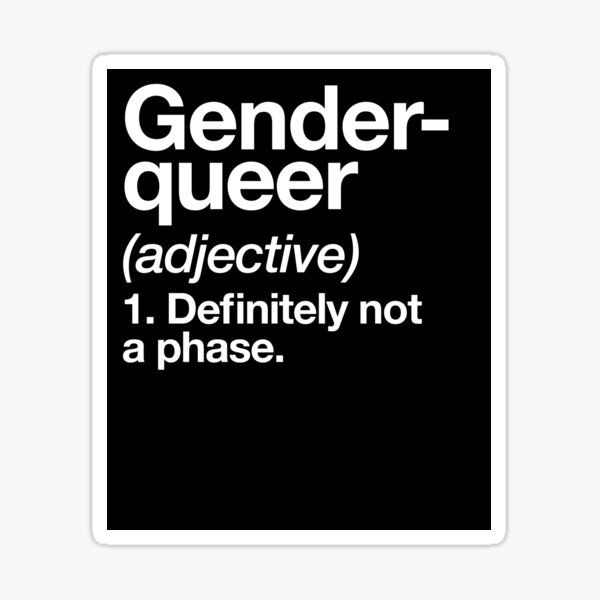 "Gender Queer Definition Non-Binary LGBT Pride Design" Sticker by ...