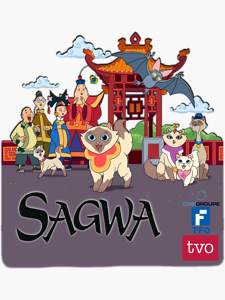 "Sagwa the Chinese Siamese Cat - Group Cast Shot" Sticker for Sale by ...