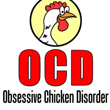 "OCD Obsessive Chicken Disorder Chicken Cartoon" Art Board Print for ...