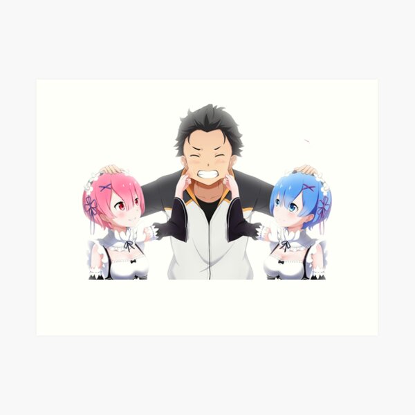 "Re:zero Rem, Ram and Subaru" Art Print for Sale by SAClothing | Redbubble