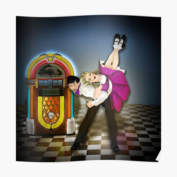 "Jitterbug - 1940 Paar Jitterbug an die Jukebox. Digitale Farbe" Poster ...