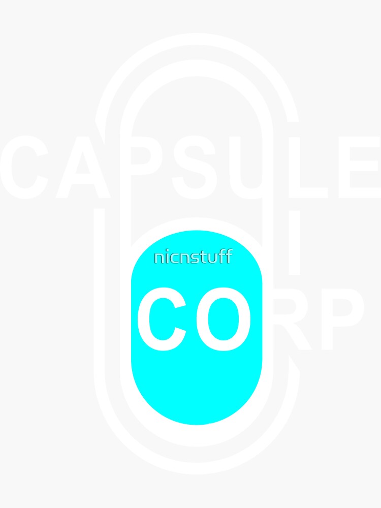 "capsule corp logo redesign" Sticker for Sale by nicnstuff | Redbubble