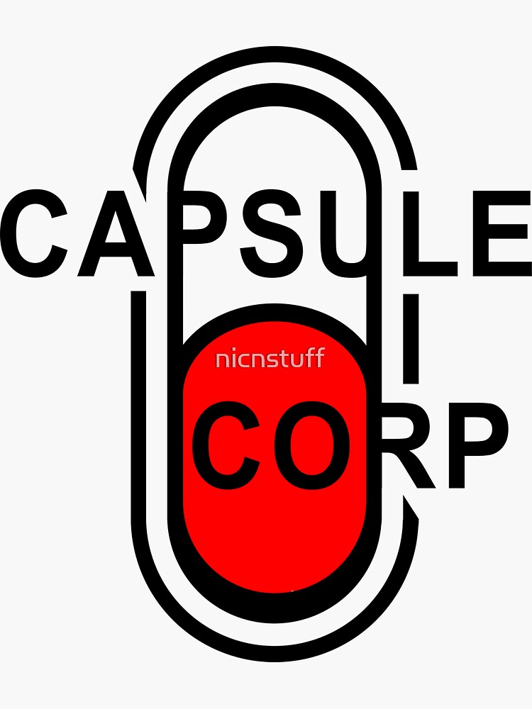 "capsule corp redesign red" Sticker by nicnstuff | Redbubble