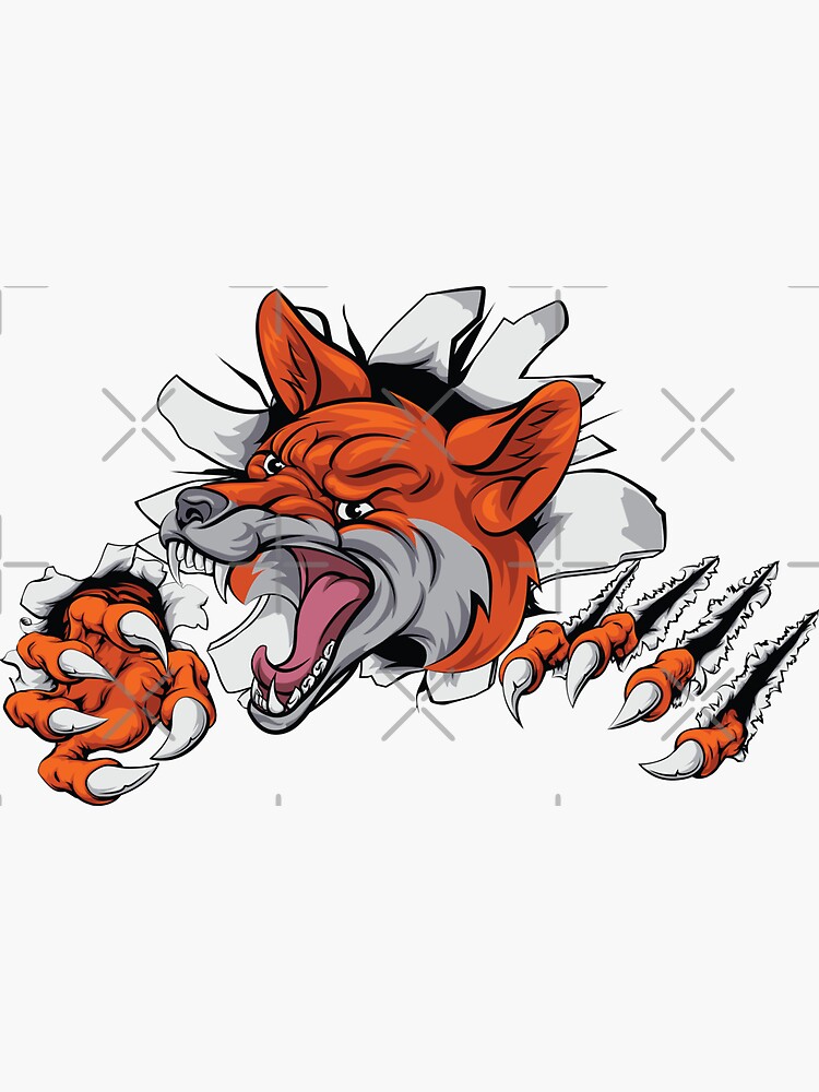 "Aggressive Fox" Sticker for Sale by Smaragdas | Redbubble