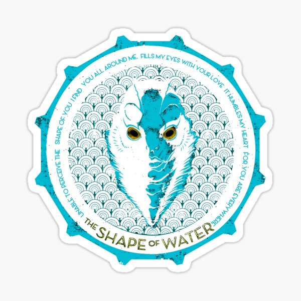 "SHAPE OF WATER LOGO " Sticker for Sale by VERNACI | Redbubble
