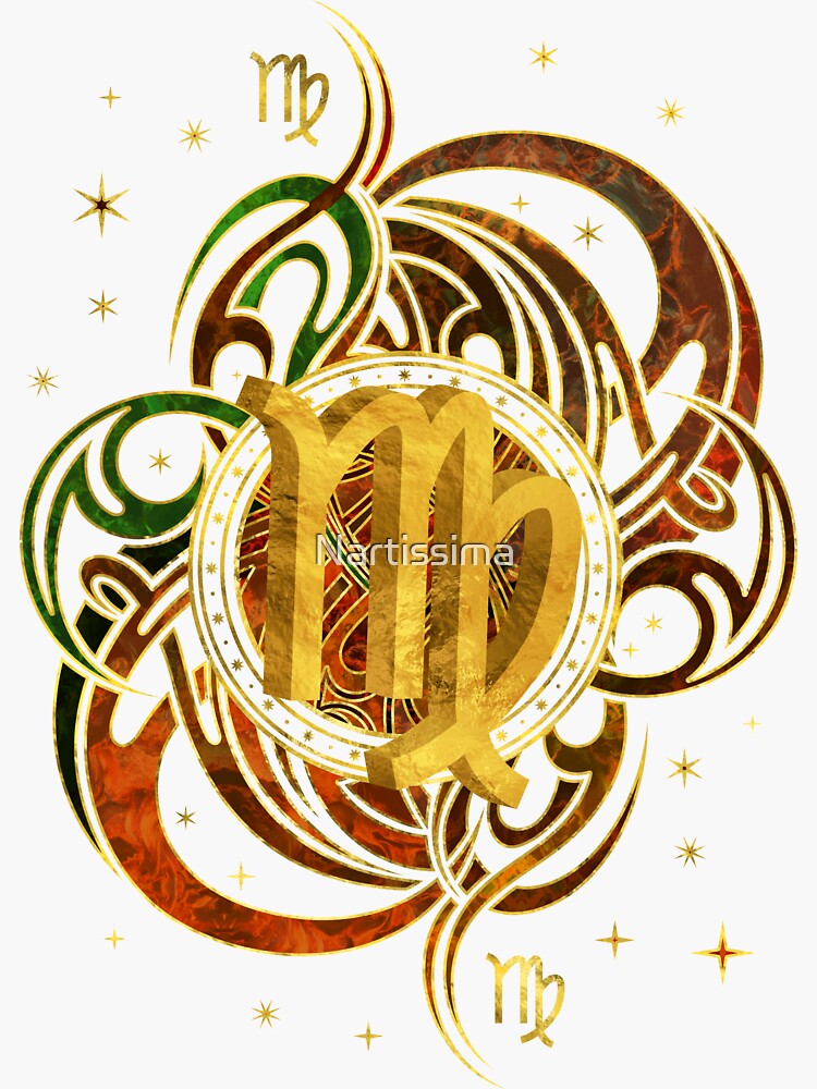 "Virgo Zodiac Sign Earth element" Sticker for Sale by Nartissima ...