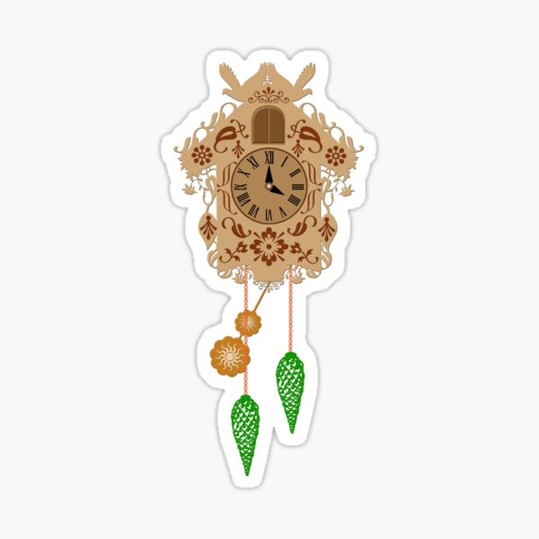 "decorative cuckoo clock" Sticker for Sale by Vectorbrusher | Redbubble