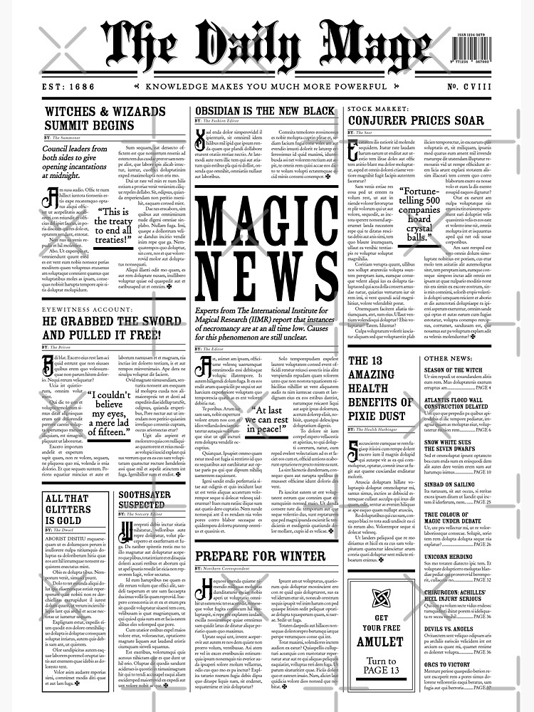 "The Daily Mage Fantasy Newspaper" Art Print by GrandeDuc | Redbubble