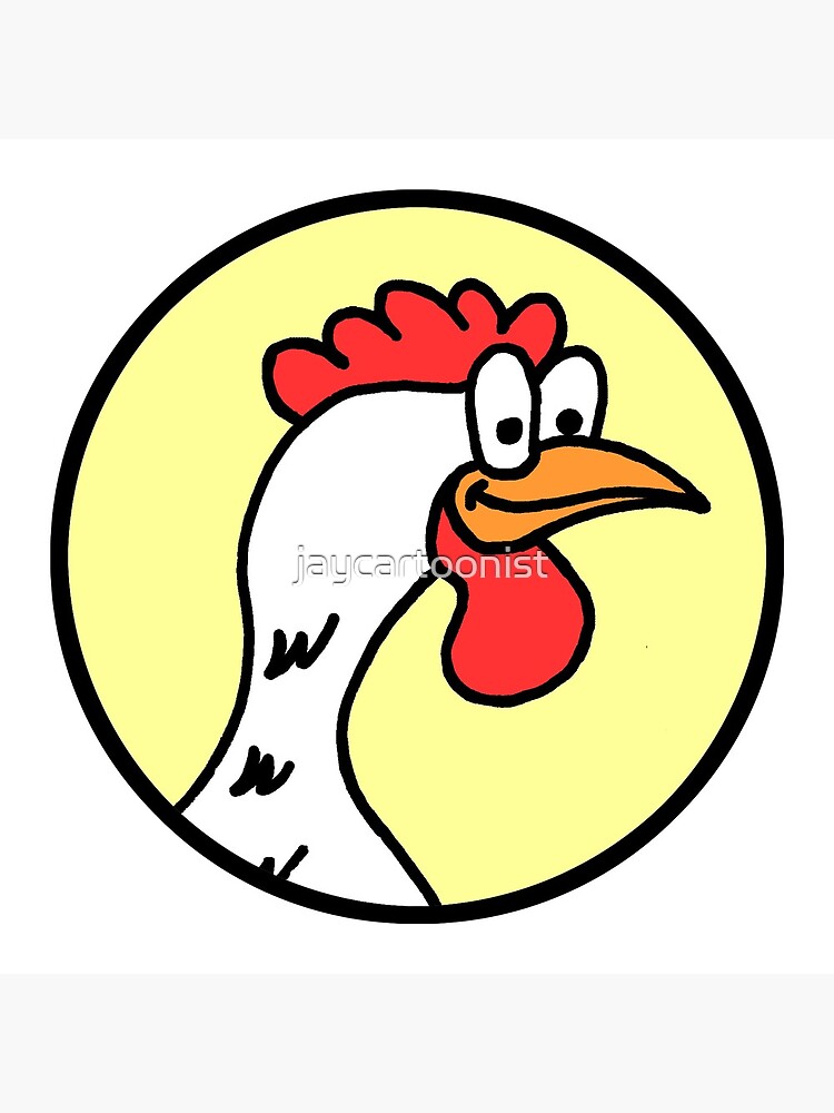 Lámina artística «Patrón de dibujos animados de cabeza de pollo tonto ...