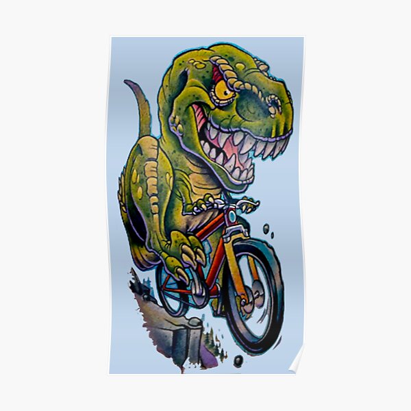 "T-Rex Rides A Bike" Poster for Sale by VictorIos | Redbubble