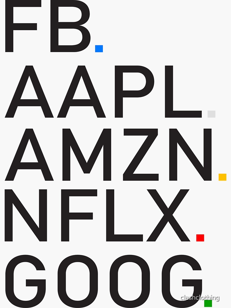 ""FAANG" Stock Trading Design" Sticker by clashclothing | Redbubble