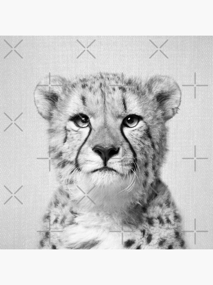 "Cheetah - Black & White" Framed Art Print for Sale by galdesign ...