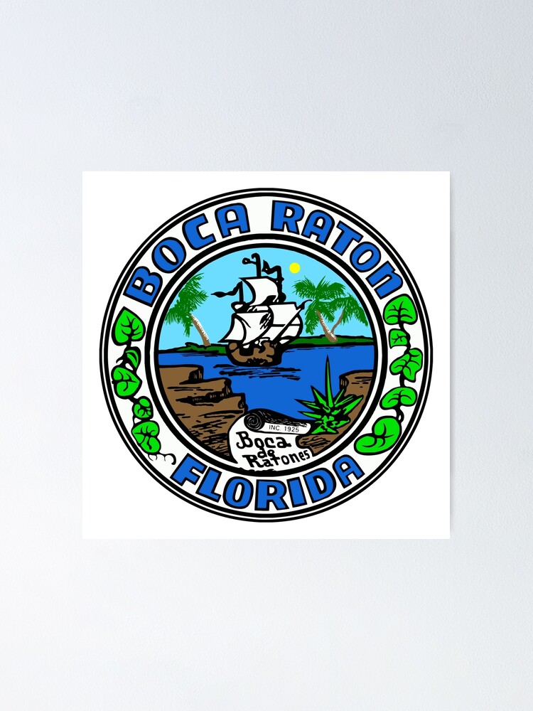 "Seal of Boca Raton, Florida" Poster for Sale by Alma-Studio | Redbubble