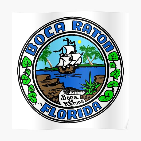 "Seal of Boca Raton, Florida" Poster for Sale by Alma-Studio | Redbubble