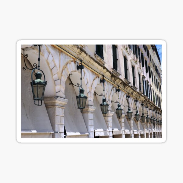 "The Liston, Corfu Town, Corfu, Greece" Sticker by acespace | Redbubble