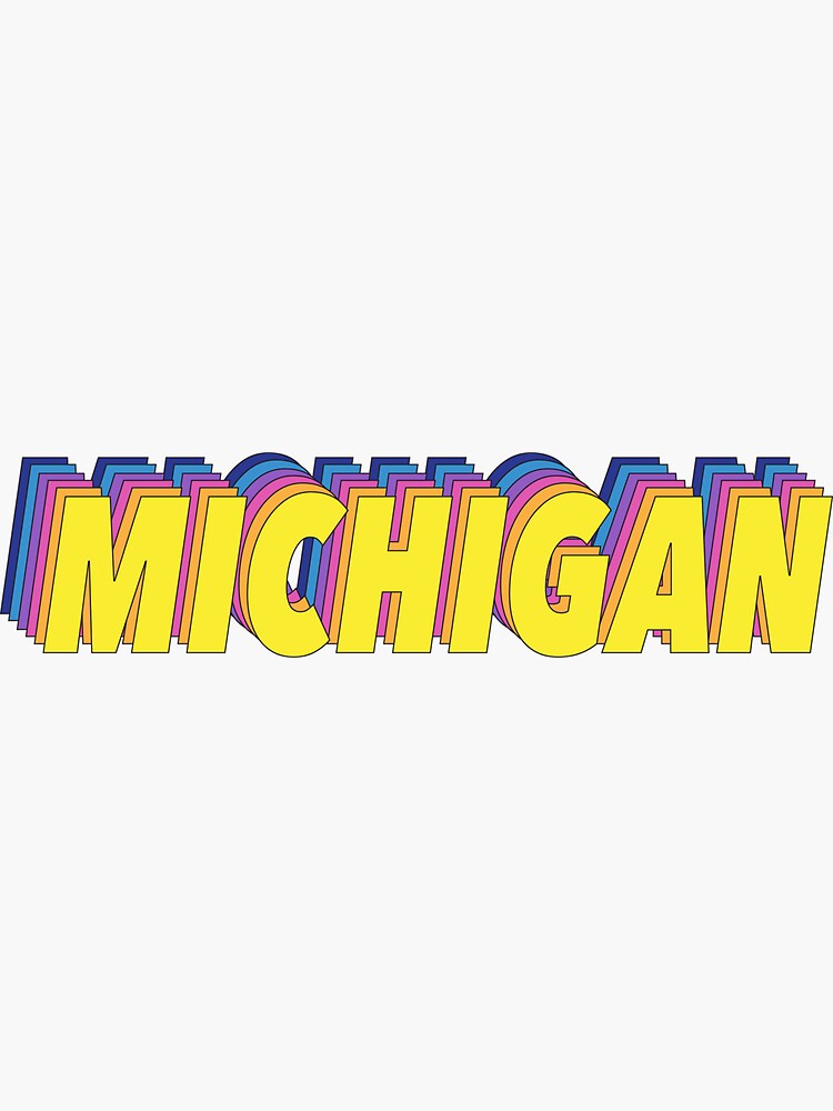 "MICHIGAN" Sticker for Sale by christinewake | Redbubble