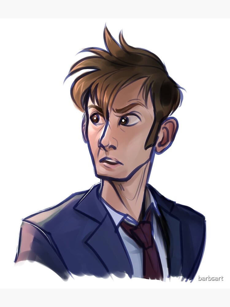 "Tenth Doctor portrait" Poster by barbsart | Redbubble
