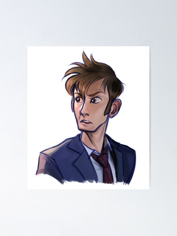 "Tenth Doctor portrait" Poster by barbsart | Redbubble