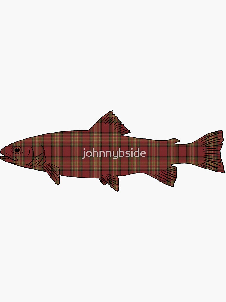 "Angry plaid trout" Sticker for Sale by johnnybside | Redbubble