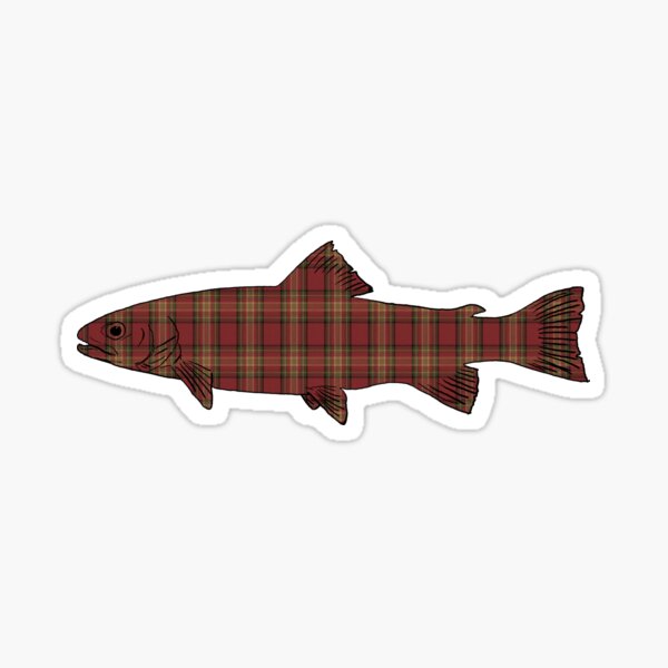 "Angry plaid trout" Sticker for Sale by johnnybside | Redbubble