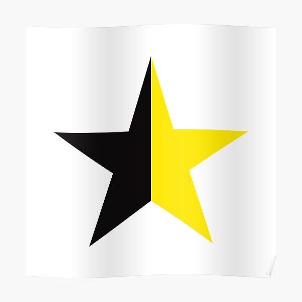 Póster «Bandera de Ancap Star, anarcocapitalismo negro y amarillo sobre ...