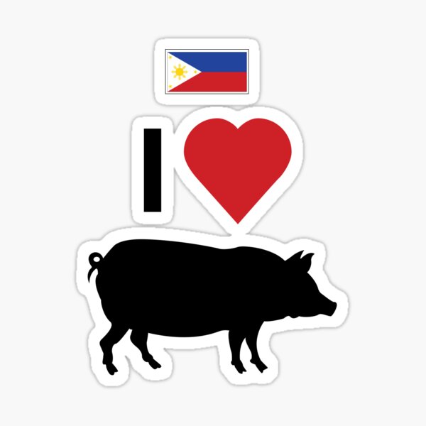 "I love Lechon - Funny Filipino Design Pork" Sticker for Sale by ...