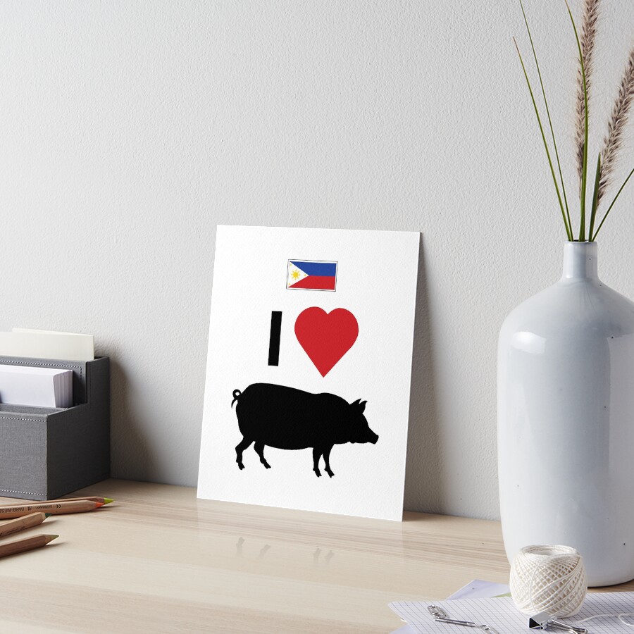 "I love Lechon - Funny Filipino Design Pork" Art Board Print by ...