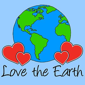"Love The Earth Cartoon With Hearts" Poster for Sale by jaycartoonist ...