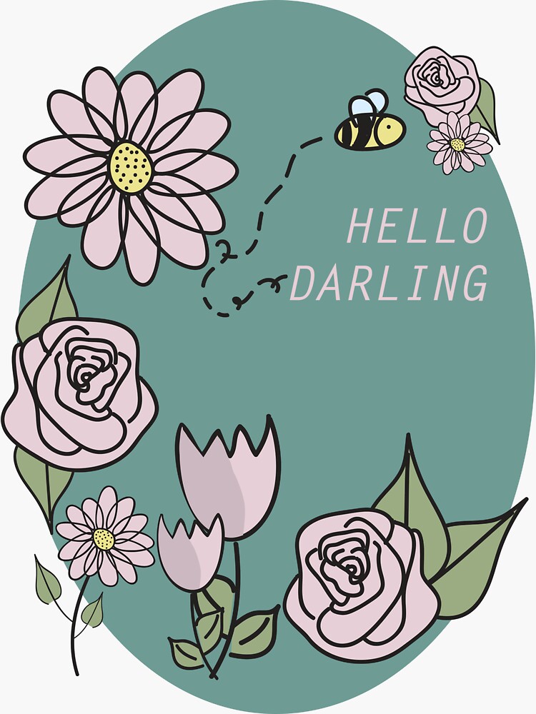 "Hello Darling" Sticker for Sale by 47onyx | Redbubble