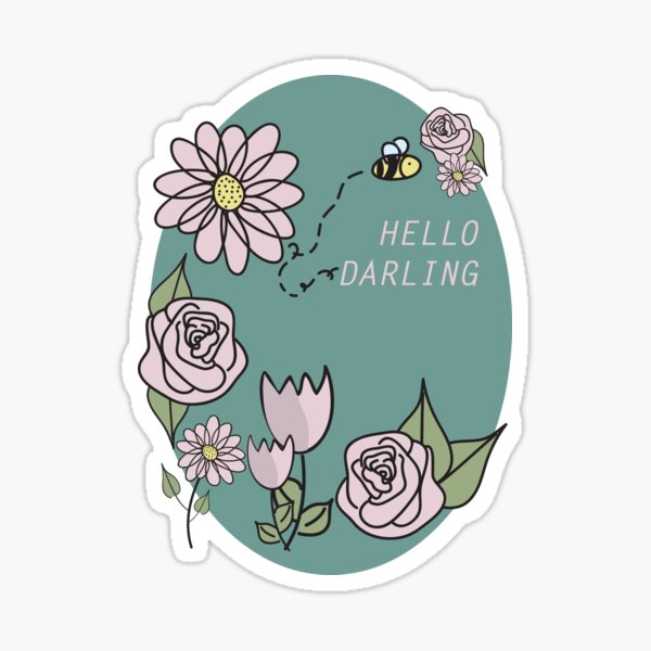 "Hello Darling" Sticker for Sale by 47onyx | Redbubble