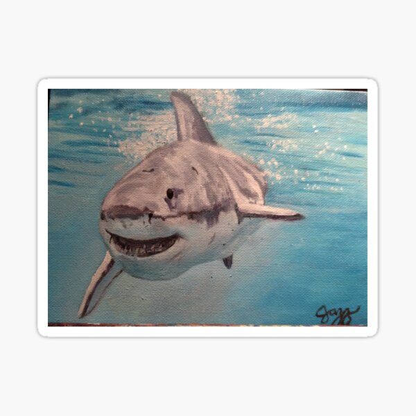 "shark attack" Sticker by Art-ificialgirl | Redbubble