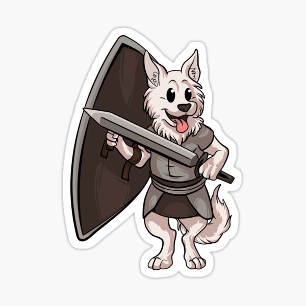 "Lesser Dog" Sticker by DragonFireArt | Redbubble