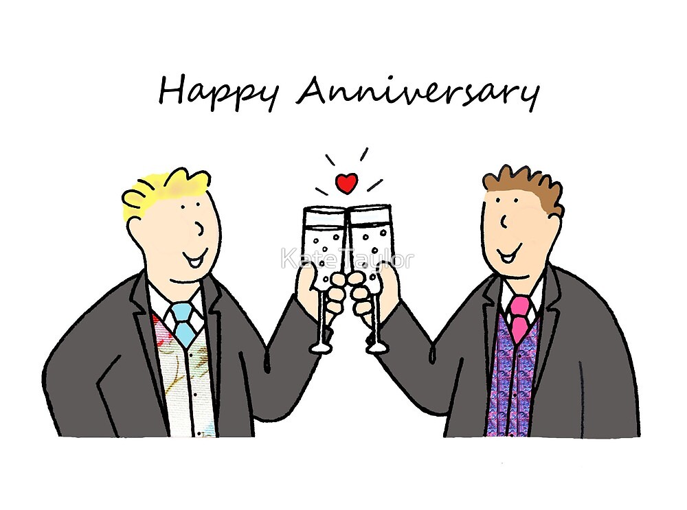 Gay Male Couple Happy Anniversary By KateTaylor Redbubble gay-male-couple-happy-anniversary-by-katetaylor-redbubble