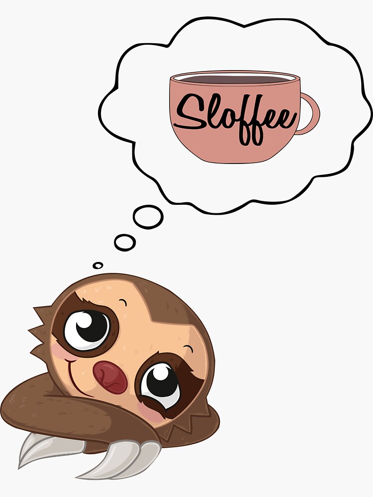 "Sloth Sloffee Coffee T shirt , Mug, Sticker" Sticker for Sale by ...