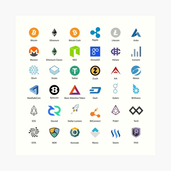 "Cryptocurrencies " Art Print for Sale by joshuanaaa | Redbubble