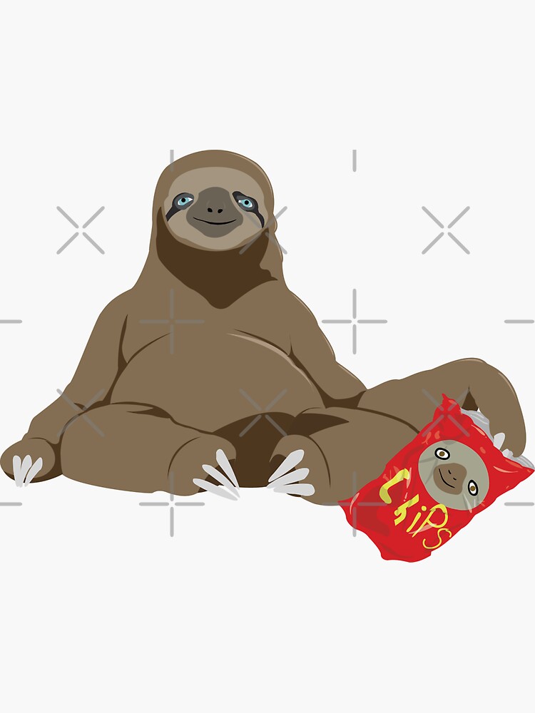"Stoner sloth with munchies" Sticker for Sale by JPUnsolicited | Redbubble