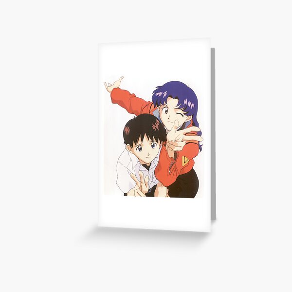 "Misato and Shinji - Neon Genesis Evangelion " Greeting Card by ...