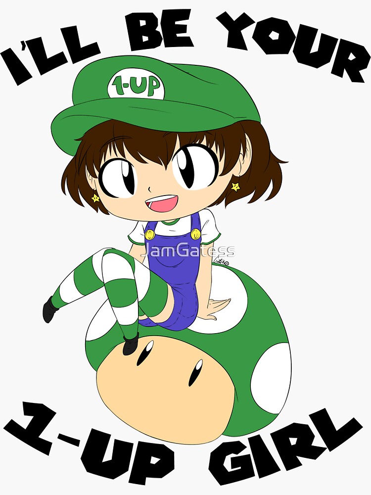 "1-Up Girl" Sticker by JamGatess | Redbubble