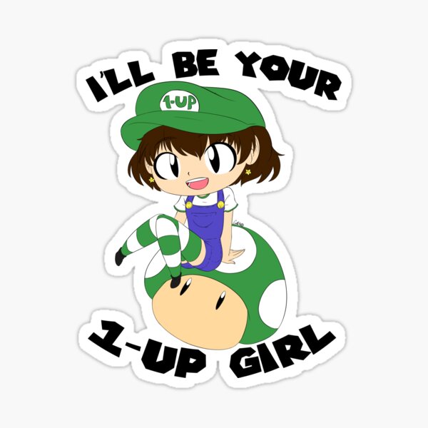 "1-Up Girl" Sticker by JamGatess | Redbubble