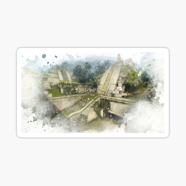 "Aztec CSGO Map Watercolour Poster" Sticker by Naamiko | Redbubble