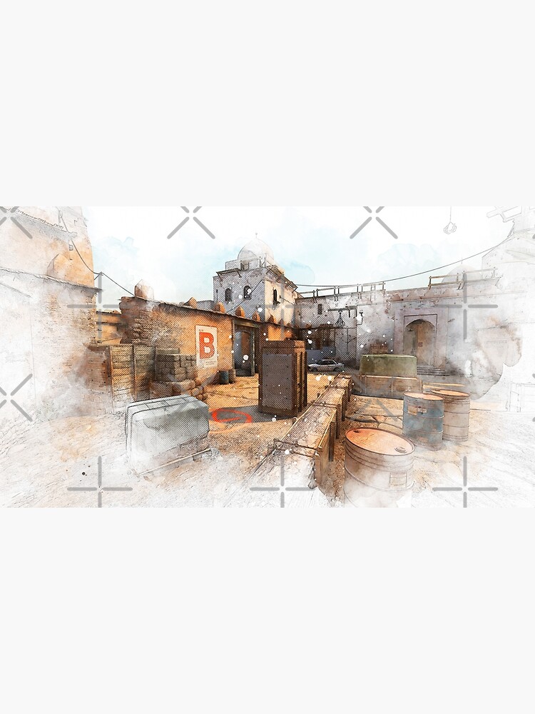 "CSGO Watercolour Dust 2 Map Poster" Photographic Print by Naamiko ...